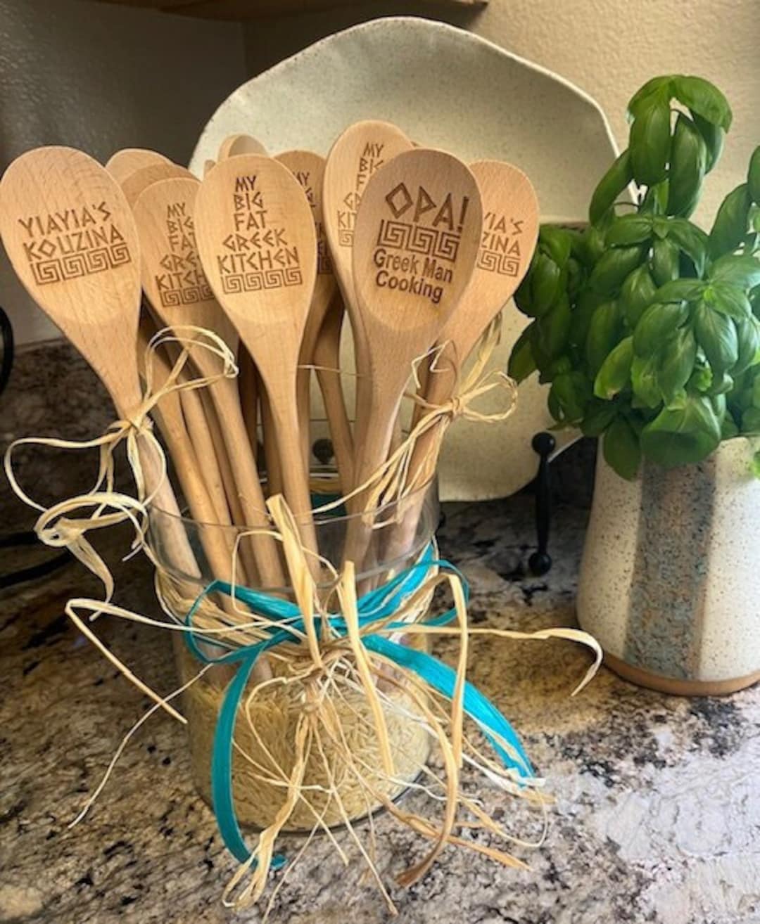 Greek Themed Engraved Wooden Spoon - See All Styles - Etsy