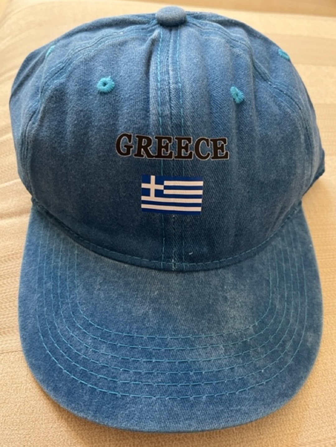 GREECE Cap Denim With Greece & Greek Flag Unisex - Etsy