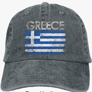 GREECE Cap Denim With Greece & Greek Flag - Unisex - Etsy
