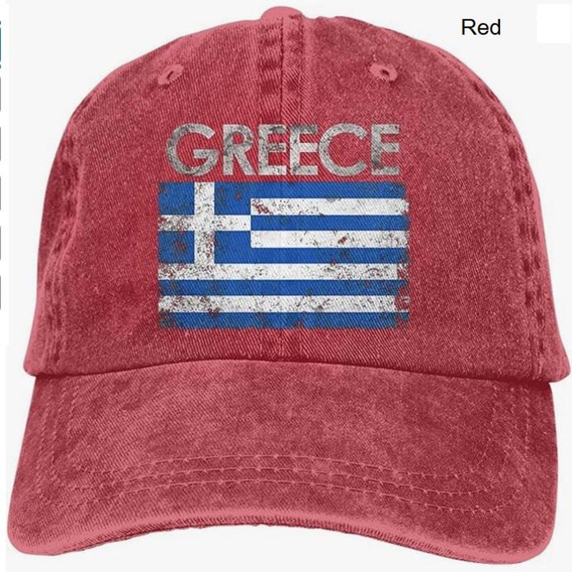 GREECE Cap Denim With Greece & Greek Flag - Unisex - Etsy
