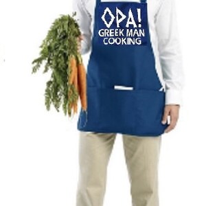 OPA! Greek Man Cooking Apron - 2 Styles Full or Medium Length - Etsy