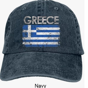 GREECE Cap Denim With Greece & Greek Flag - Unisex - Etsy