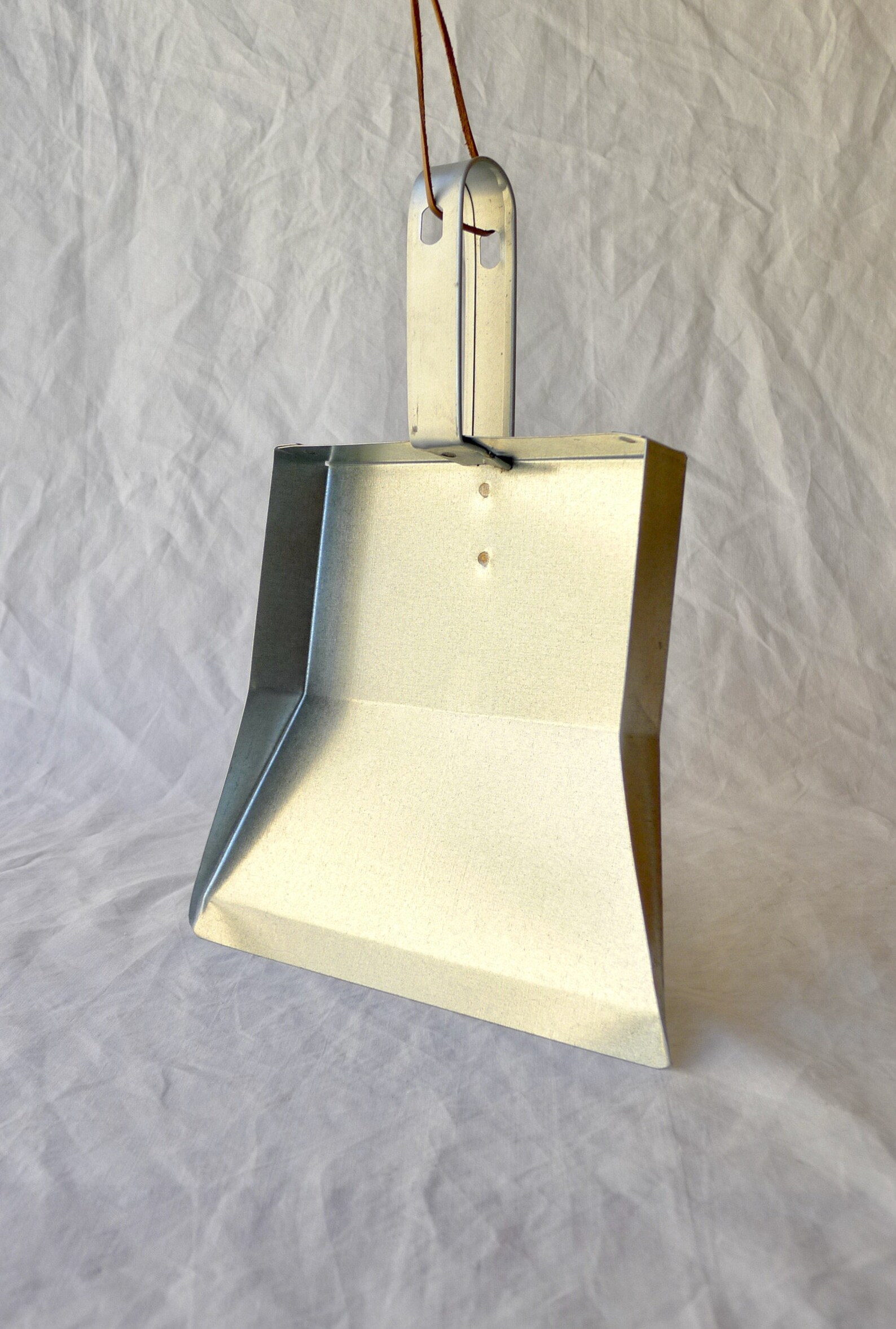 Handmade Zinc Dustpan: Rustic Home Cleaning Tool With Leather Loop - Etsy