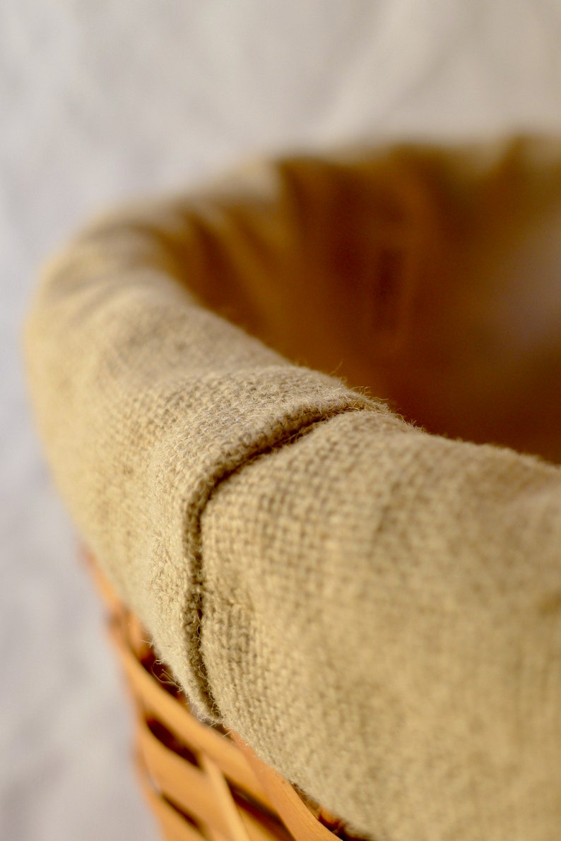 Wicker Bread Basket With Lid Linen Lined Picnic Basket Bread - Etsy