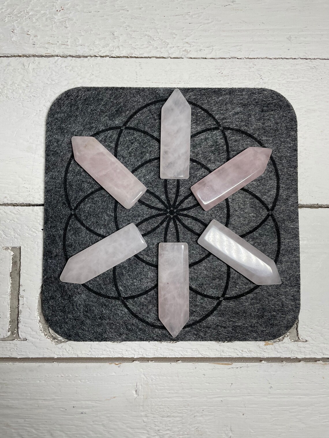 2 Rose Quartz Flat Points for Crystal Grids G8C - Etsy