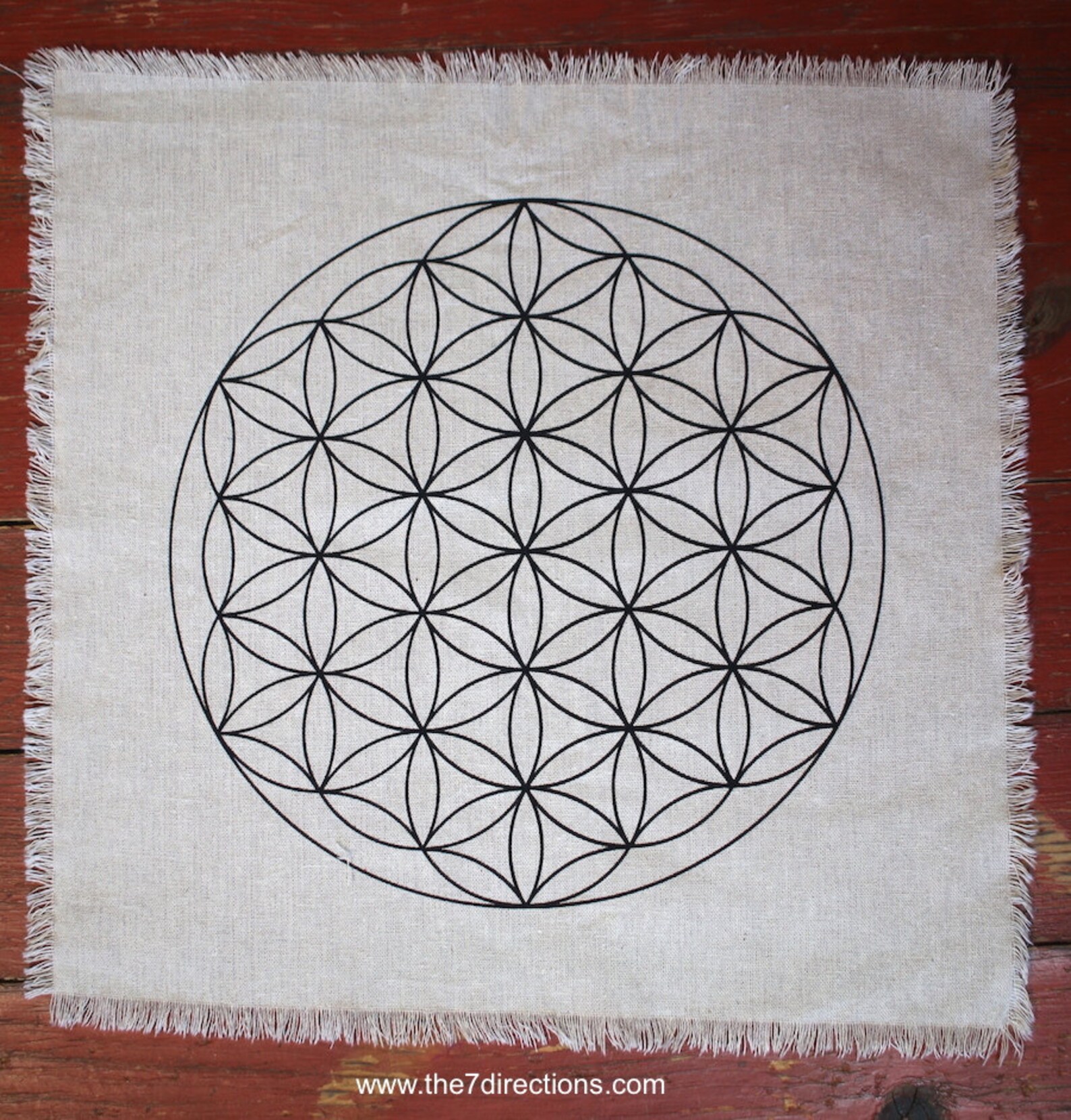 Sacred Geometry Flower of Life Crystal Grid Altar Cloth 15" Printed ...
