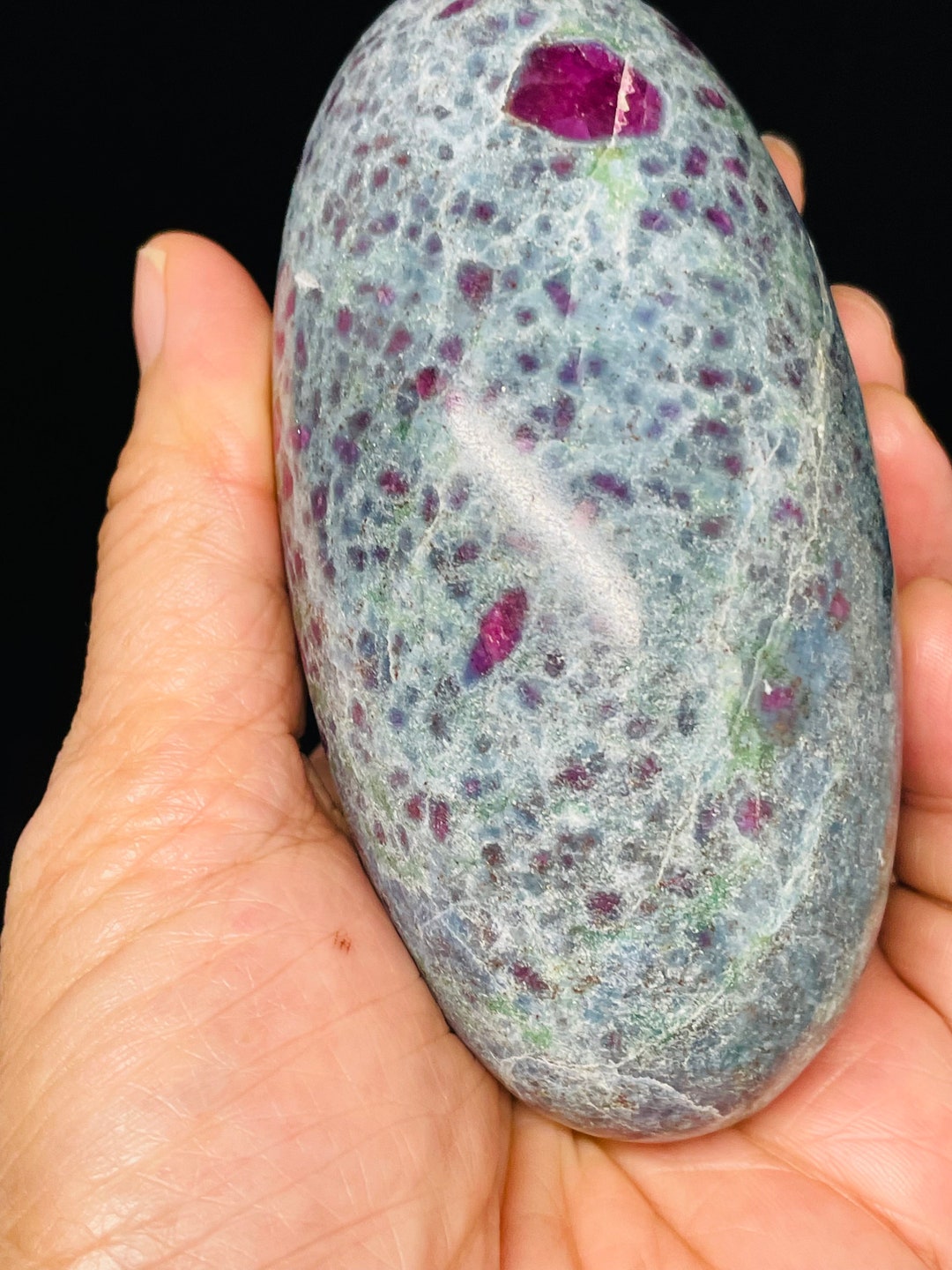 UV Reactive Ruby Kyanite Shiva Lingam Balance Vitality With Crystal Info Card WA13 - Etsy
