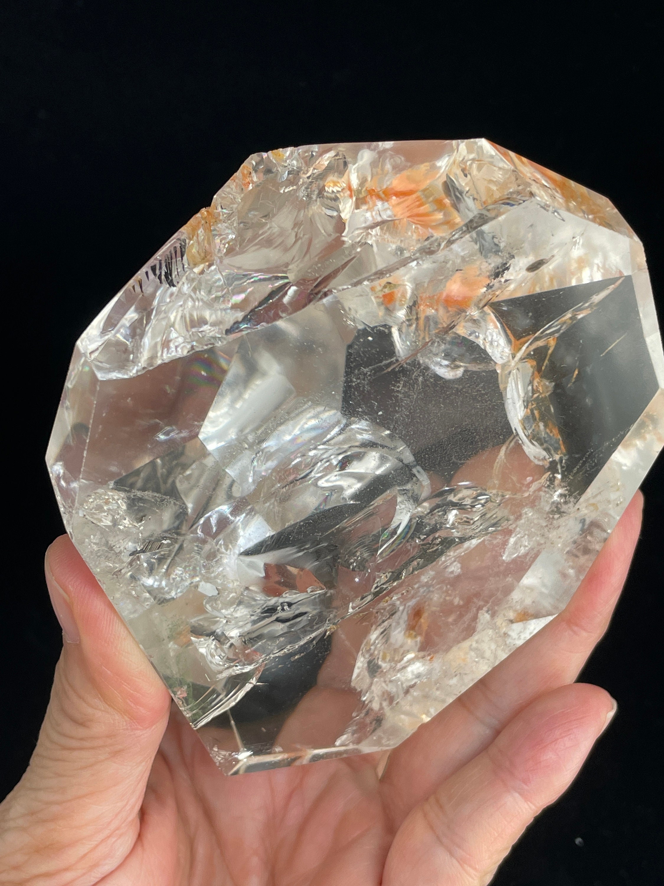 1.1 Lb High Vibration Rainbows Semi Polished Clear Quartz Geometric ...
