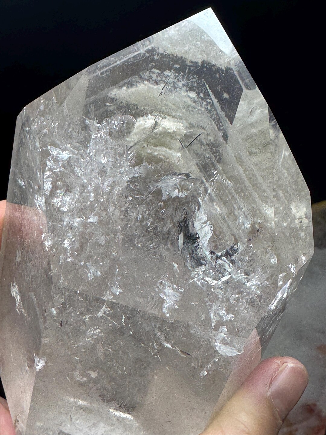 Brazilian Clear Quartz Tower With White Phantoms With Crystal Info Card ...