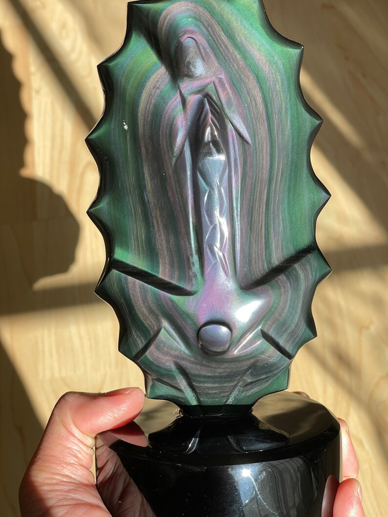 Rainbow Obsidian Our Lady of Guadalupe Holy Virgin Mary Altar Piece ...