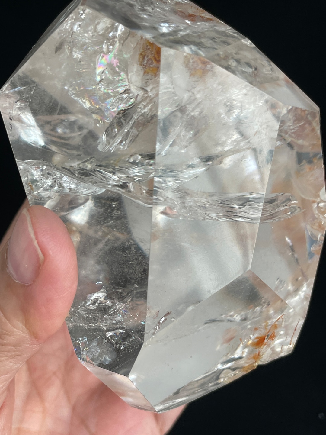 1.1 Lb High Vibration Rainbows Semi Polished Clear Quartz Geometric ...