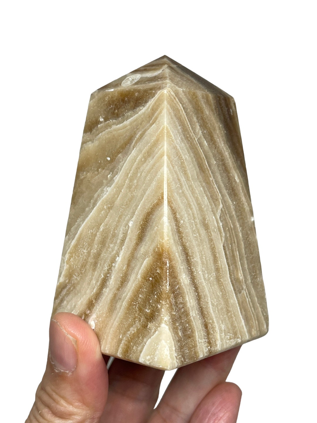 Chocolate Brown Root Beer Calcite Tower With Crystal Info Card - Etsy