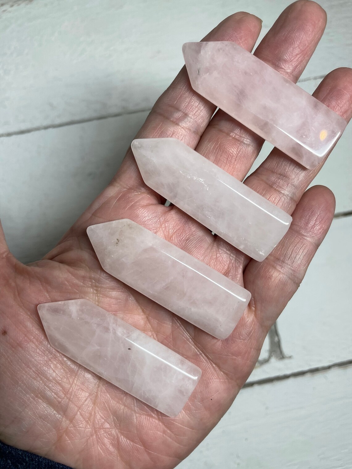2 Rose Quartz Flat Points for Crystal Grids G8C - Etsy