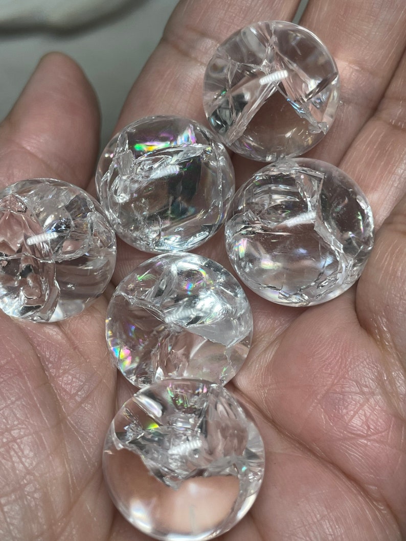 Home Décor Rainbows filled Fire and Ice clear quartz mini spheres HK6 ...