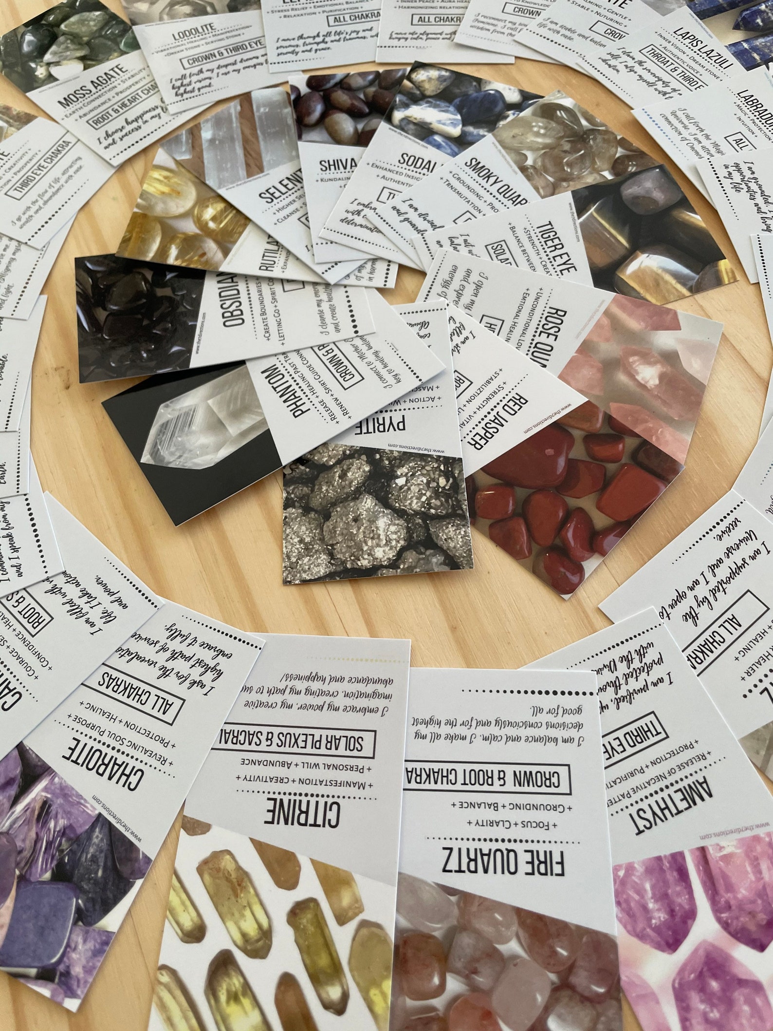 Set of 45 Assorted Crystals Information Card With Affirmation - Etsy