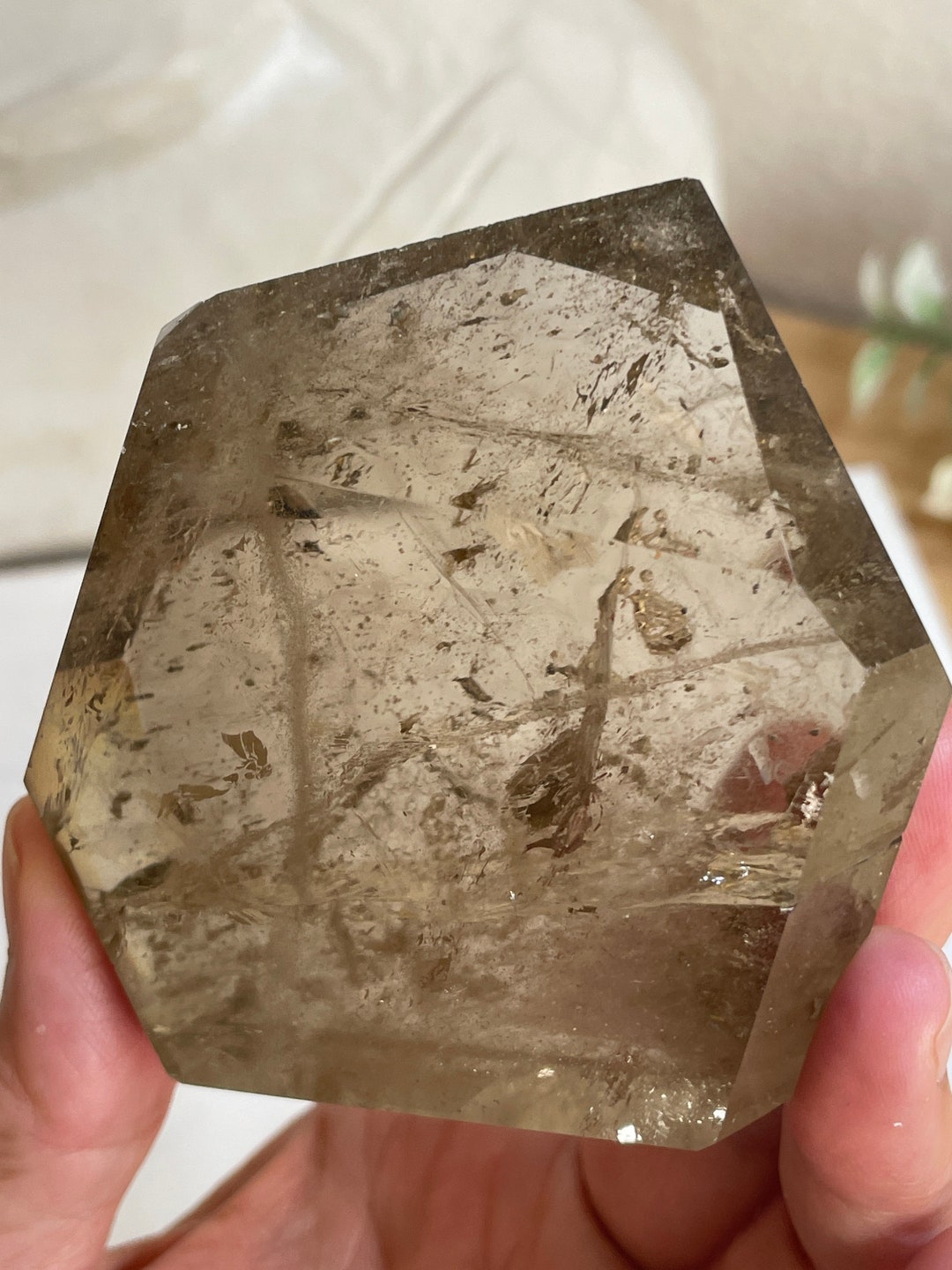 Brazilian Smoky Quartz Free Form Tower With Crystal Info Card F12P - Etsy