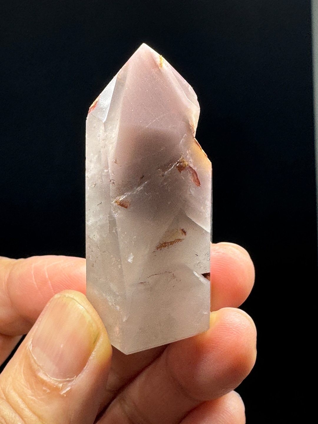 2" Rare Polished Brazilian Pink Lithium Mini Quartz Point With Crystal ...
