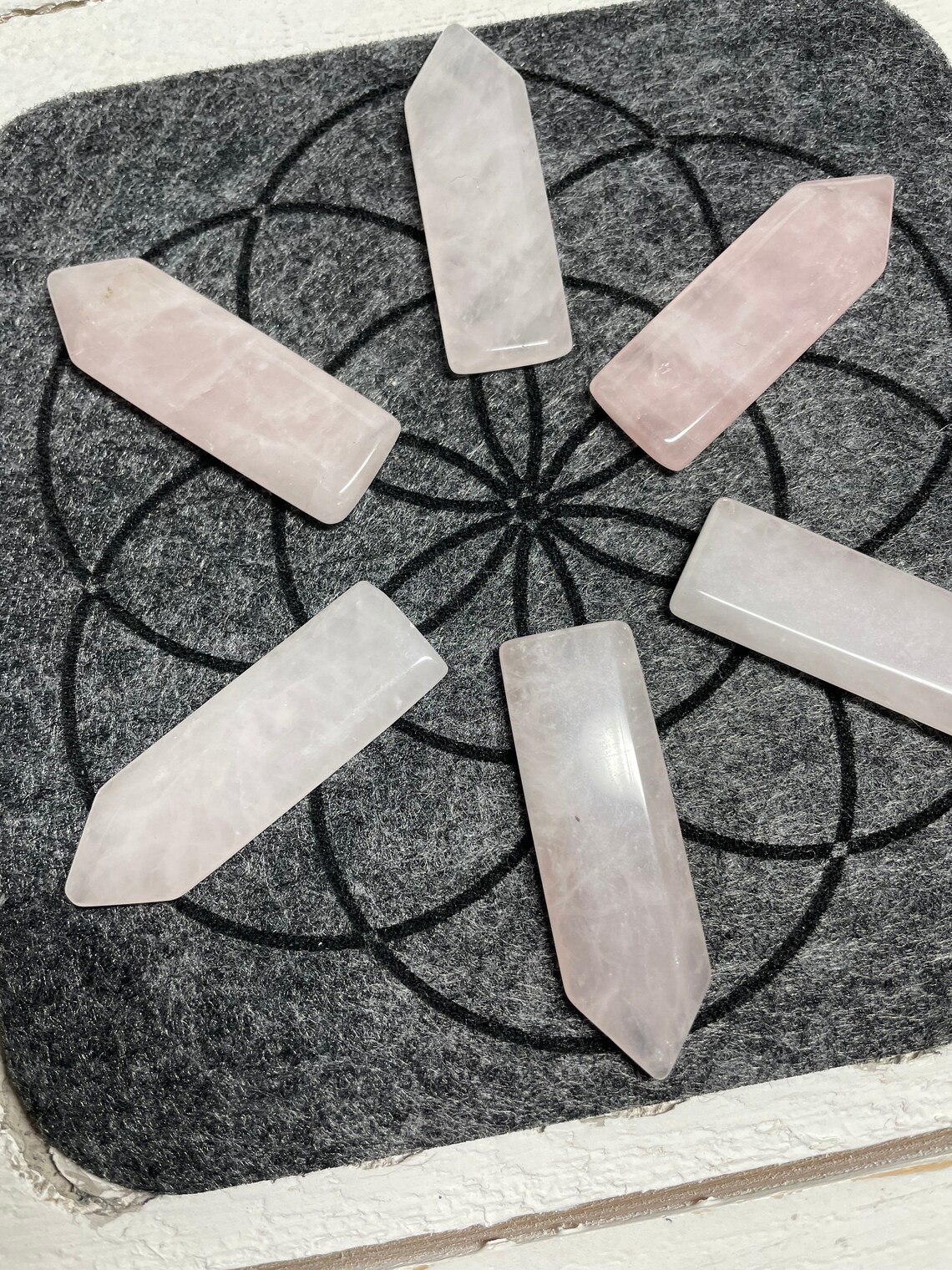 2 Rose Quartz Flat Points for Crystal Grids G8C - Etsy