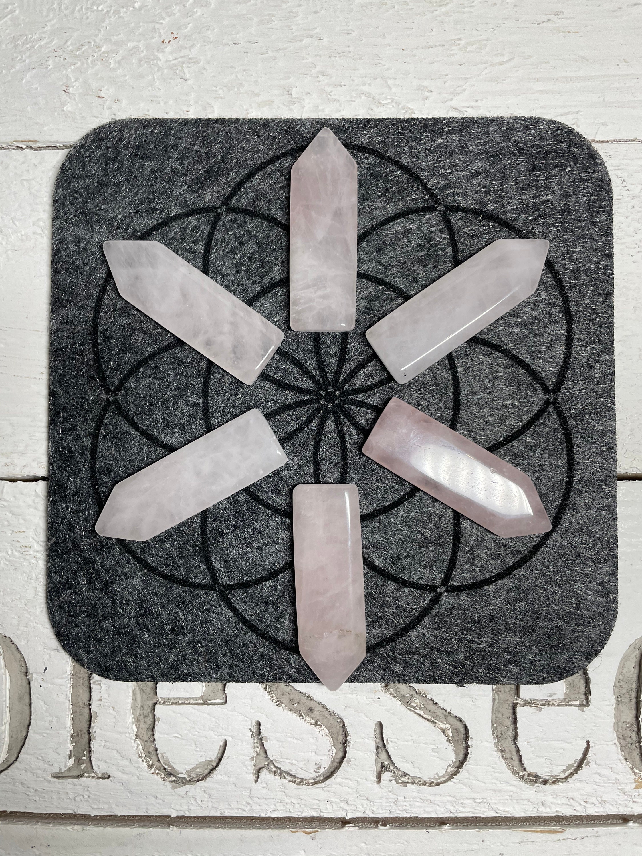2 Rose Quartz Flat Points for Crystal Grids G8C - Etsy