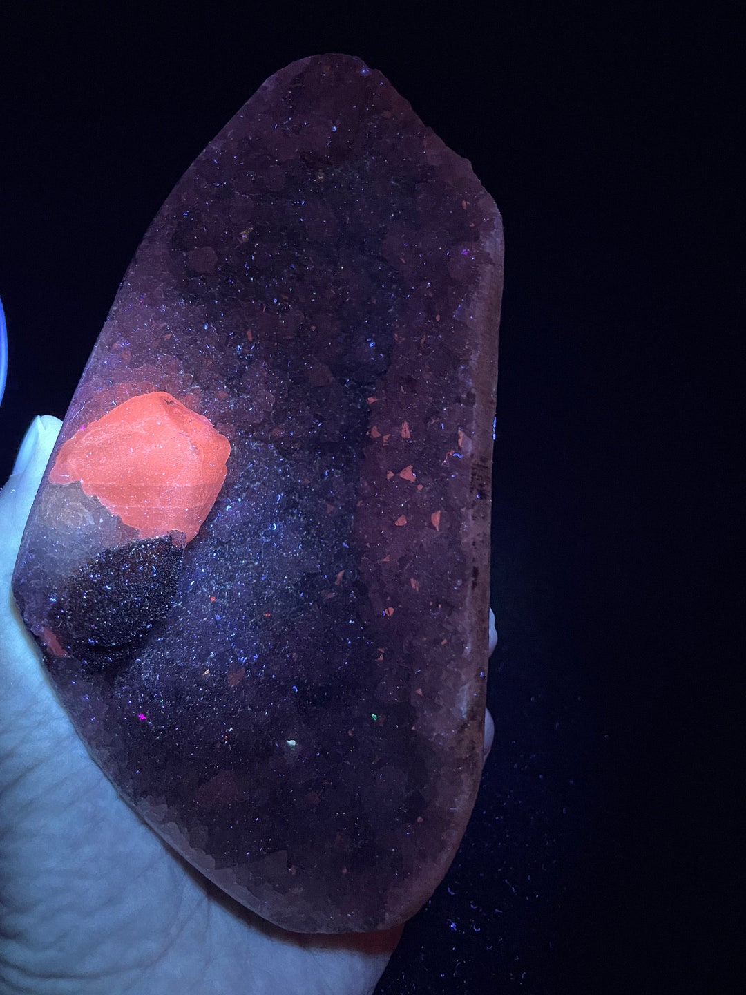 Brazilian Amethyst Geode Cluster Bowl W/ UV Reactive Calcite and Info ...