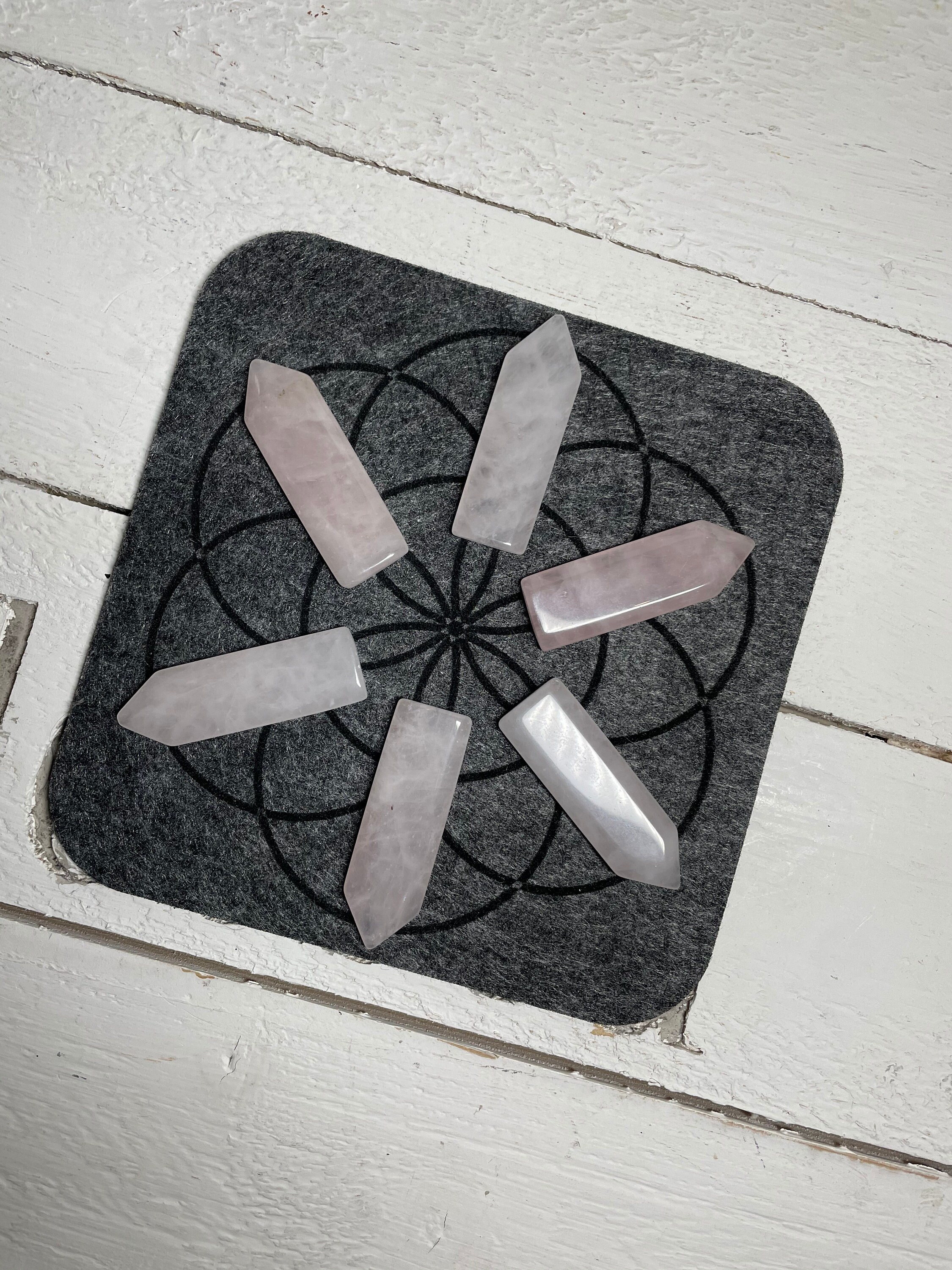 2 Rose Quartz Flat Points for Crystal Grids G8C - Etsy