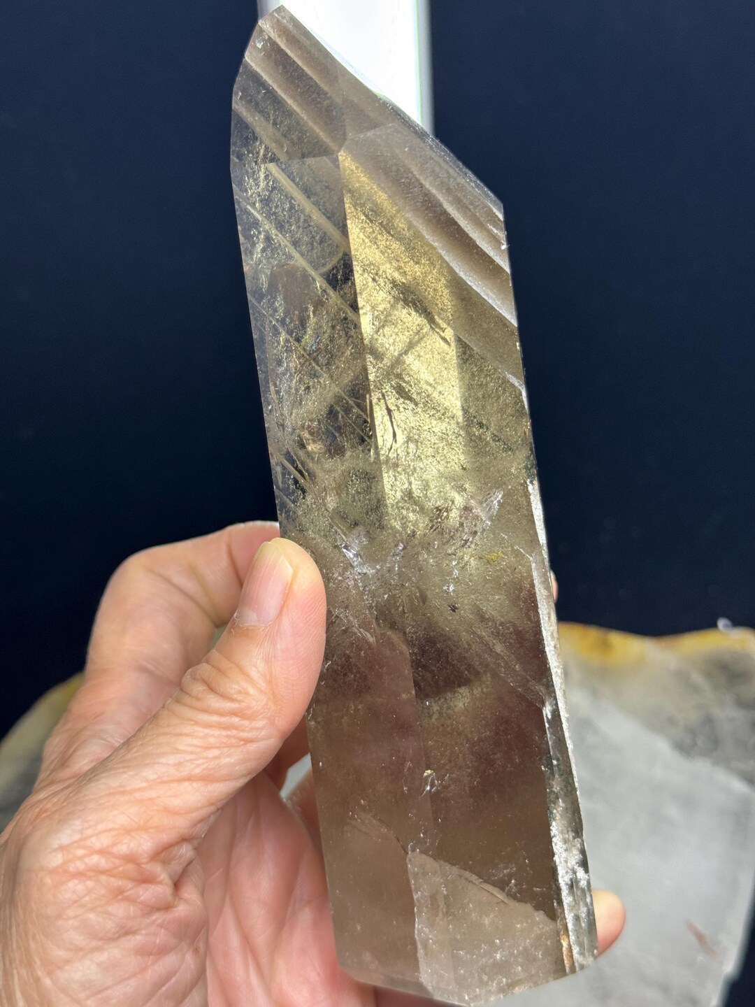 Unique Smoky Phantom Quartz Tower With Crystal Info Card TF46 - Etsy