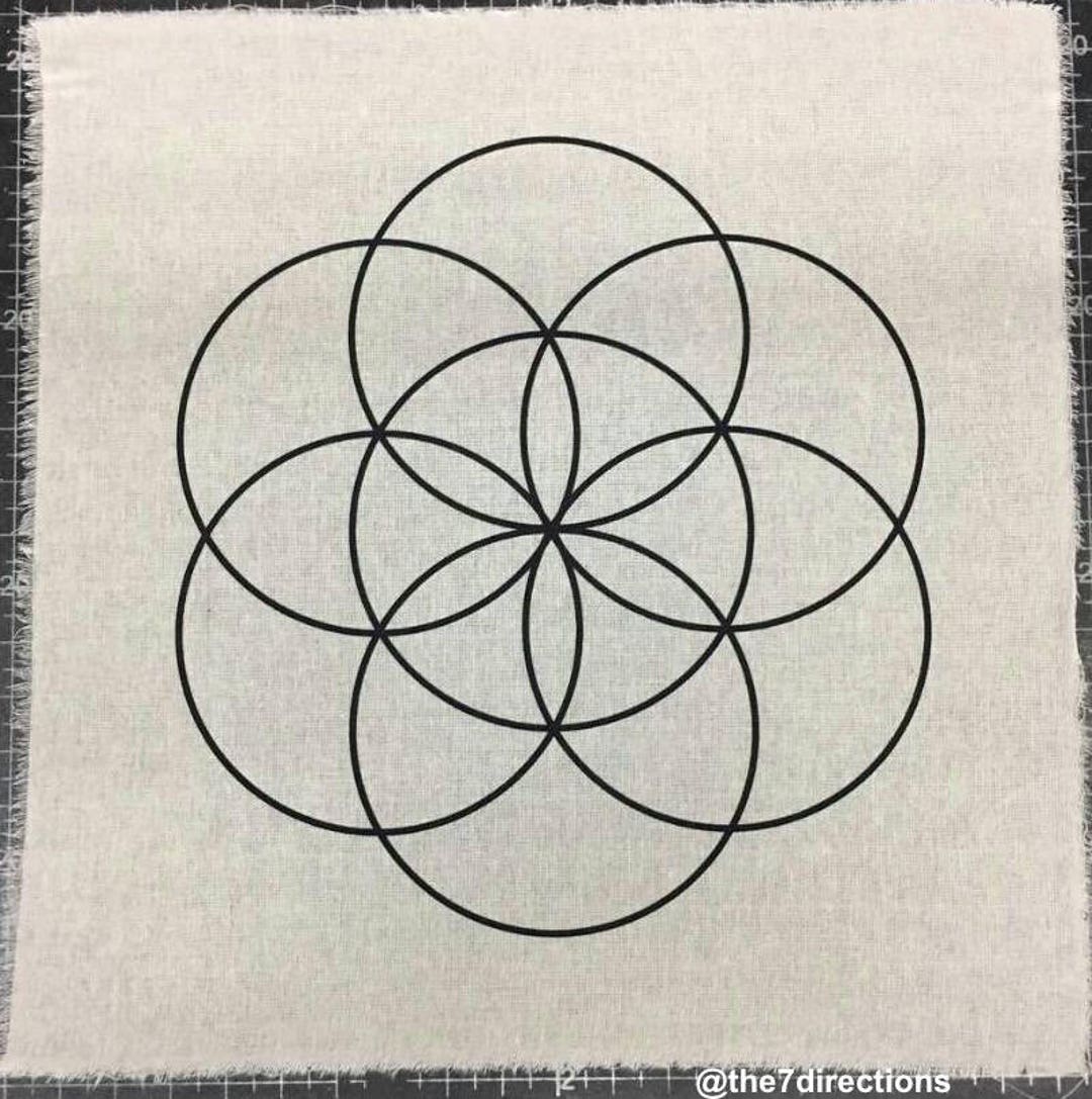 Sacred Geometry Seed of Life Crystal Grid Altar Cloth 15 Hand Printed ...
