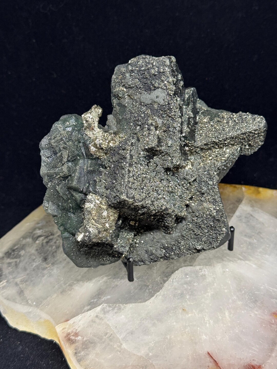 UV Reactive Fluorite W/ Pyrite Specimen TF57 With Stand - Etsy