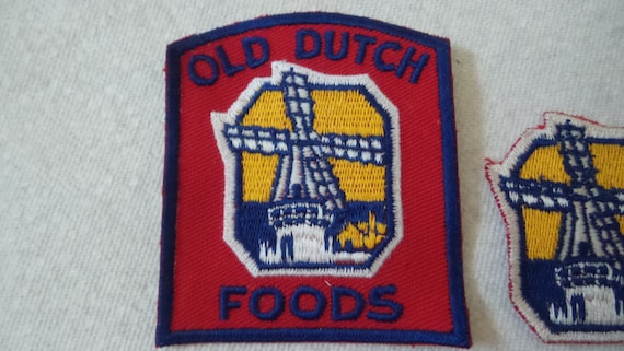 2 Vintage OLD DUTCH Foods Advertising Embroidered Uni… - Gem