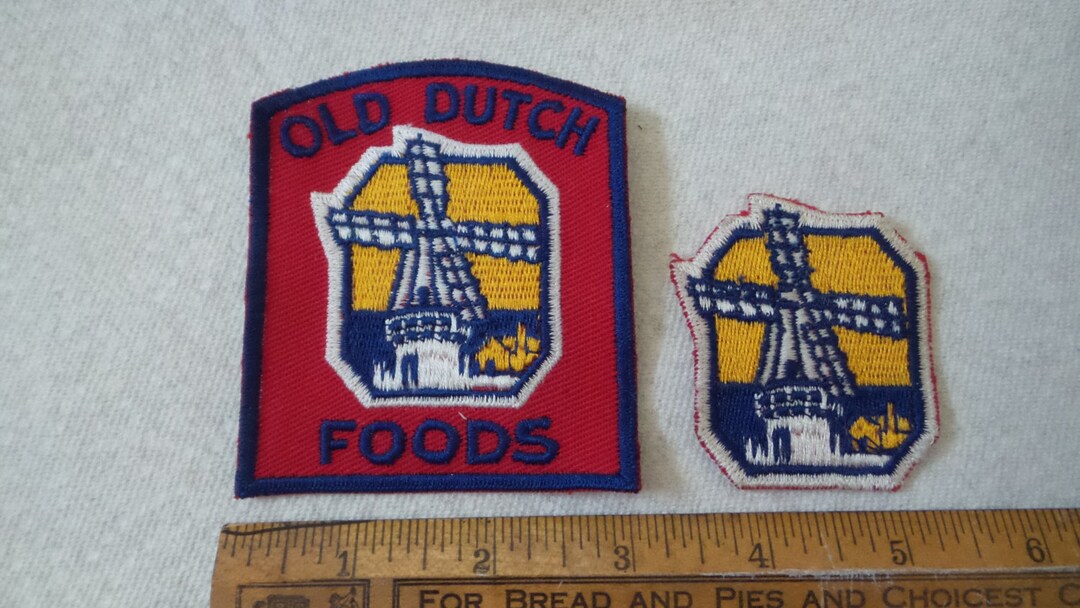 2 Vintage OLD DUTCH Foods Advertising Embroidered Uniform Patches ...