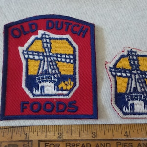 2 Vintage OLD DUTCH Foods Advertising Embroidered Uniform Patches ...