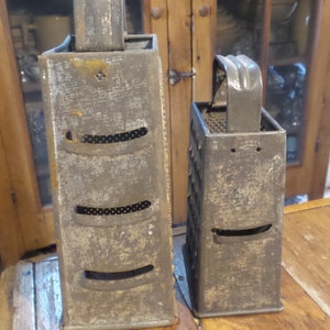 Lot of 4 Antique TIN KITCHEN TOOLS Small One Cup Atlas Sifter, 2 ...