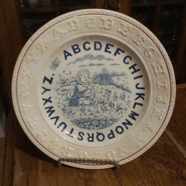 Antique Alphabet Plate - Etsy