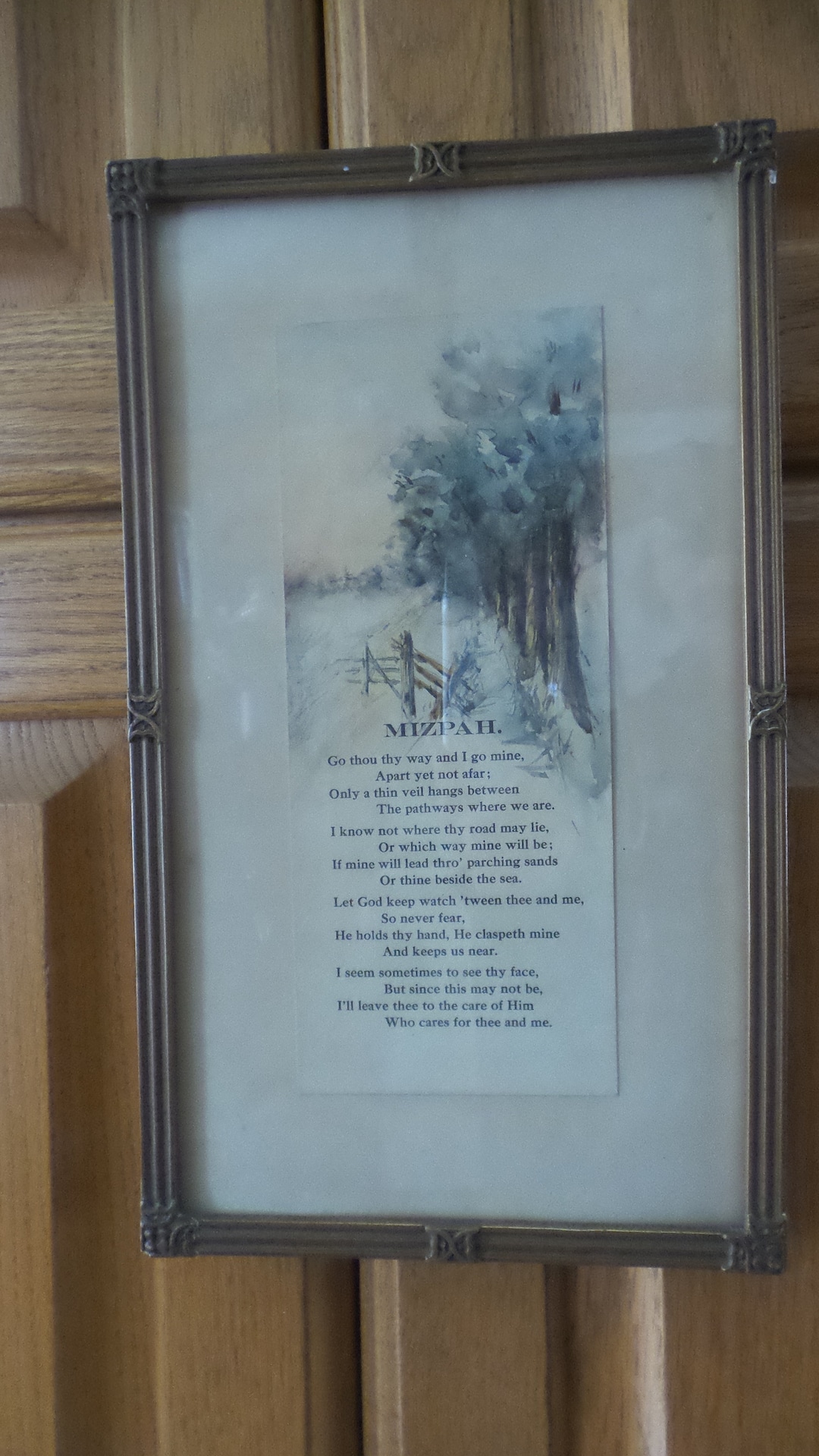 Antique VERSE, POEM, MIZPAH Framed, 7.5" X12.75", Watercolor - Etsy