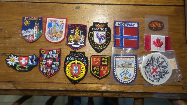 International Cloth Embroidered TRAVEL PATCHES Choose the One You Want ...