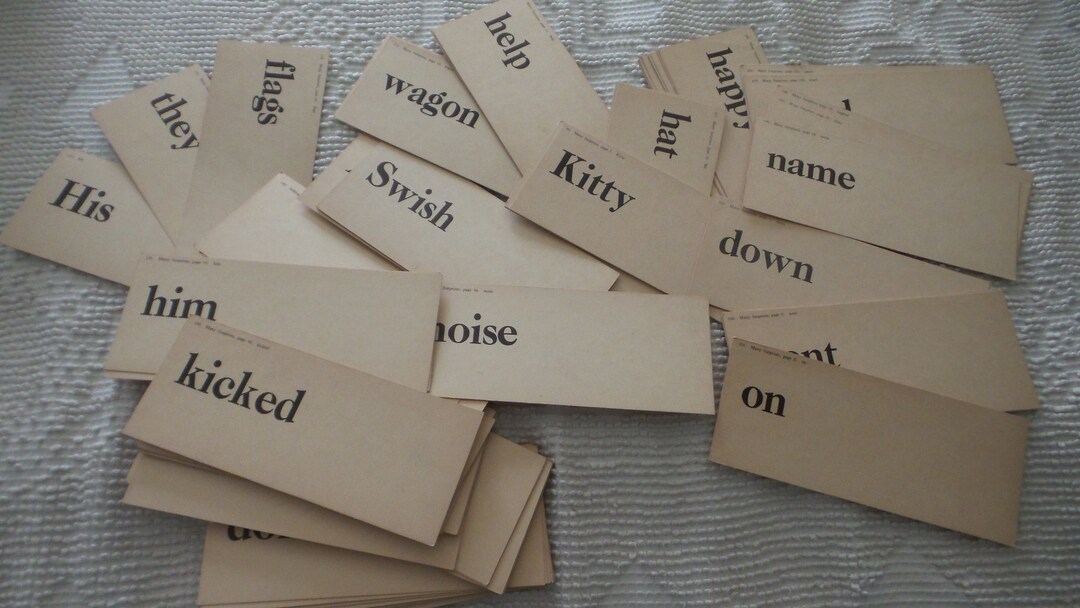 Vintage Antique WORD FLASH CARD Old School,primary Grade, Old and ...