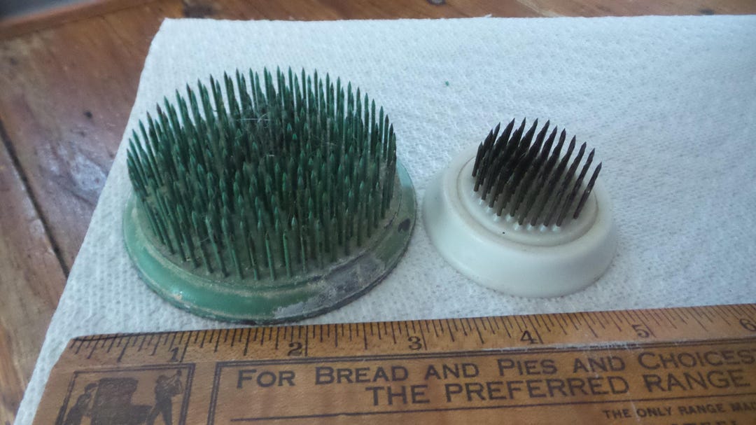 2 Antique FLOWER FROGS Spiky Pin Style, Round, 2,3 Small - Etsy