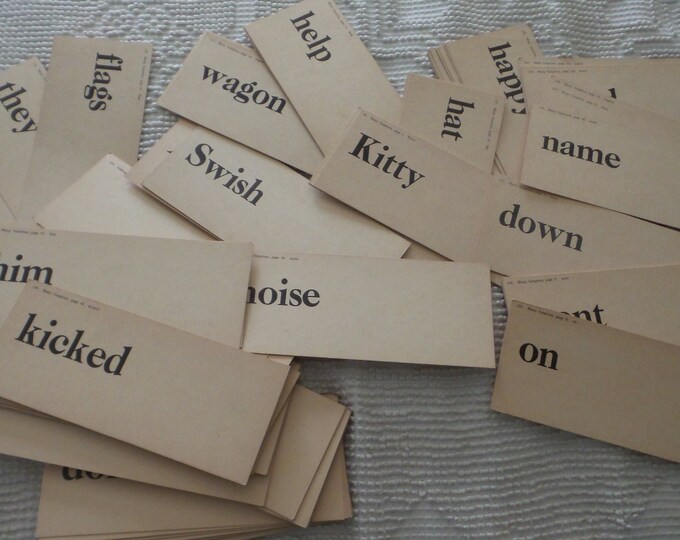 Vintage Antique WORD FLASH CARD Old School,primary Grade, Old and ...