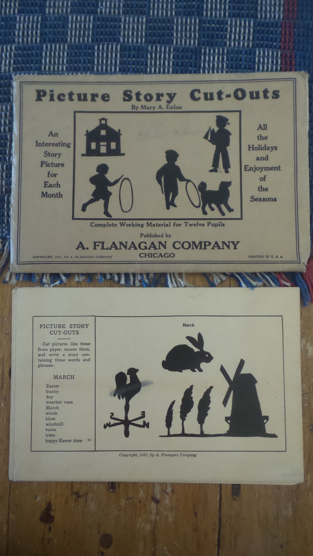 Antique 1927 PICTURE STORY CUTOUTS Cut-outs, One for Each Month of the ...