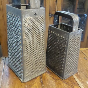 Lot of 4 Antique TIN KITCHEN TOOLS Small One Cup Atlas Sifter, 2 ...