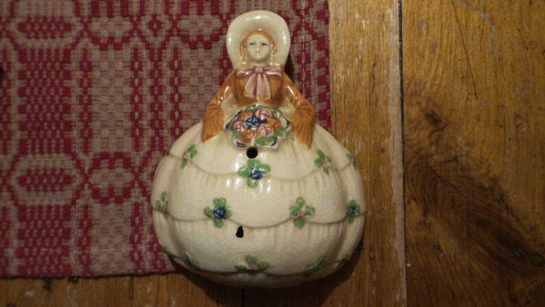 Antique Ceramic Figural STRING HOLDER Southern Belle With - Etsy