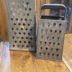 Lot of 4 Antique TIN KITCHEN TOOLS Small One Cup Atlas Sifter, 2 ...