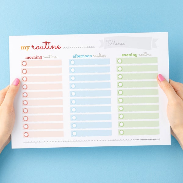 PRINTABLE Daily Schedule Gray Daily Routine Kids Chores ...