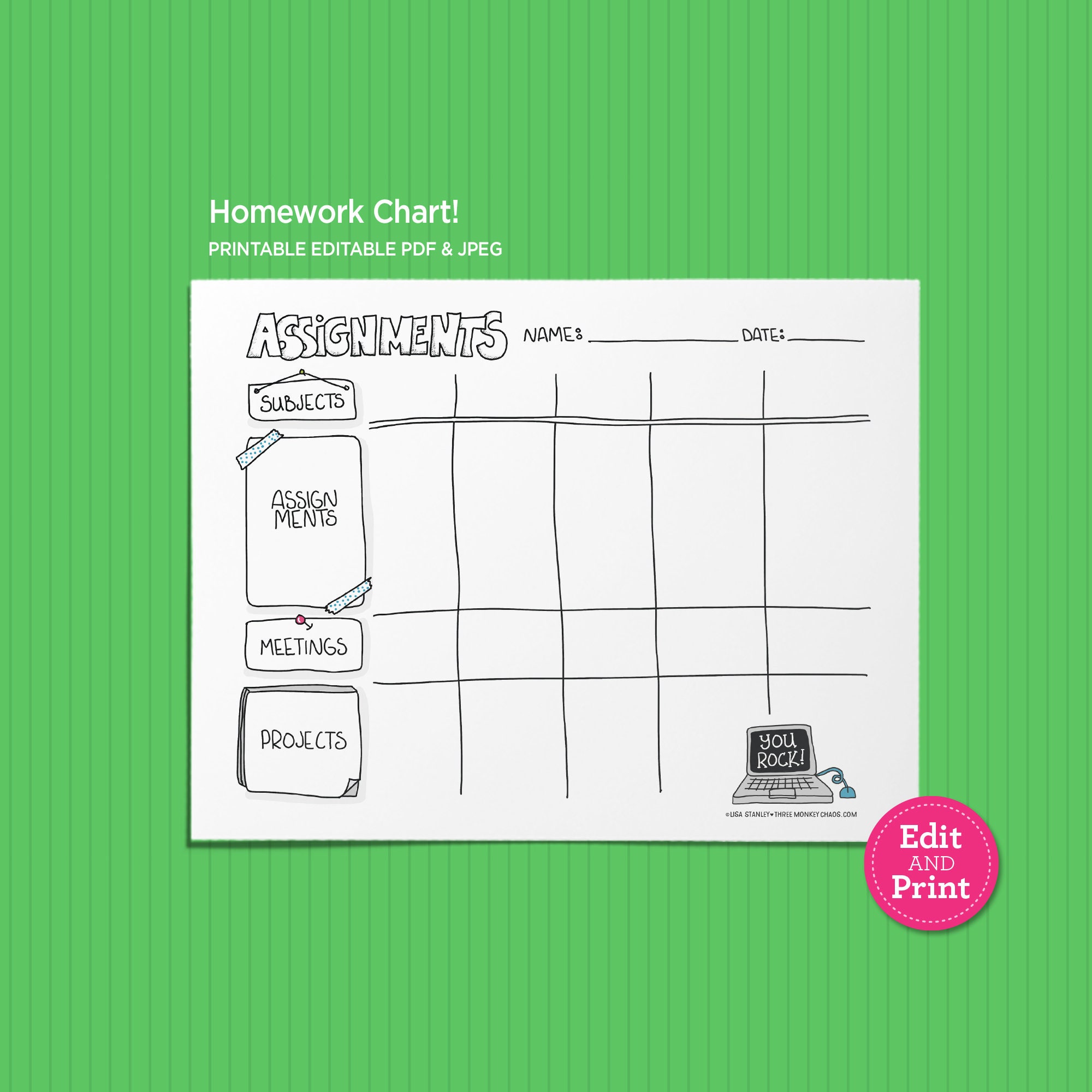 Homework Chart | Virtual Learning | School Assignments | Student ...