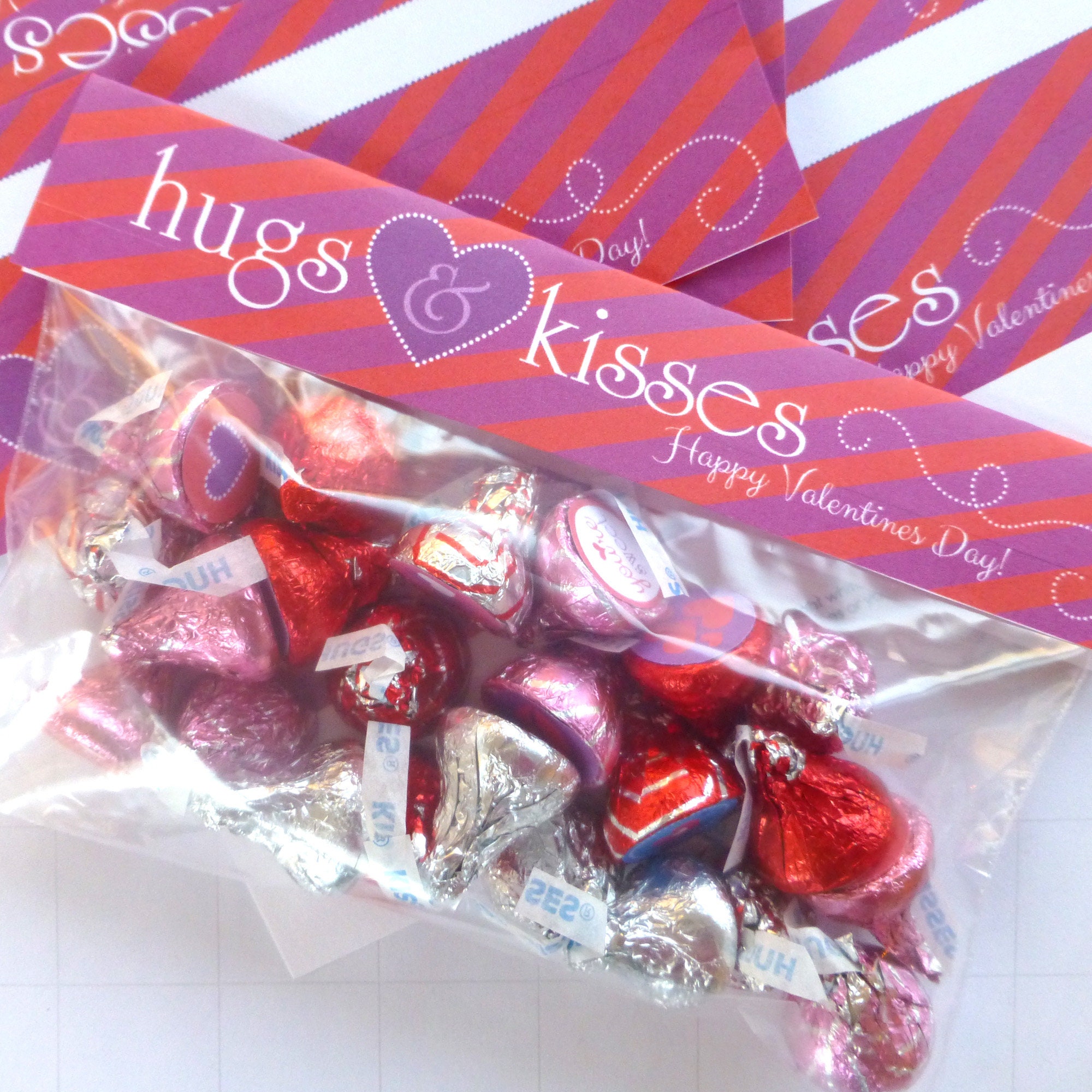 Printable Valentines, Hershey Kisses Stickers, Treat Bag Toppers, Kids ...