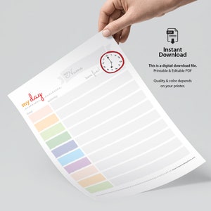 My Day - Rainbow | Printable Daily Planner, Homeschool Routine Chart ...