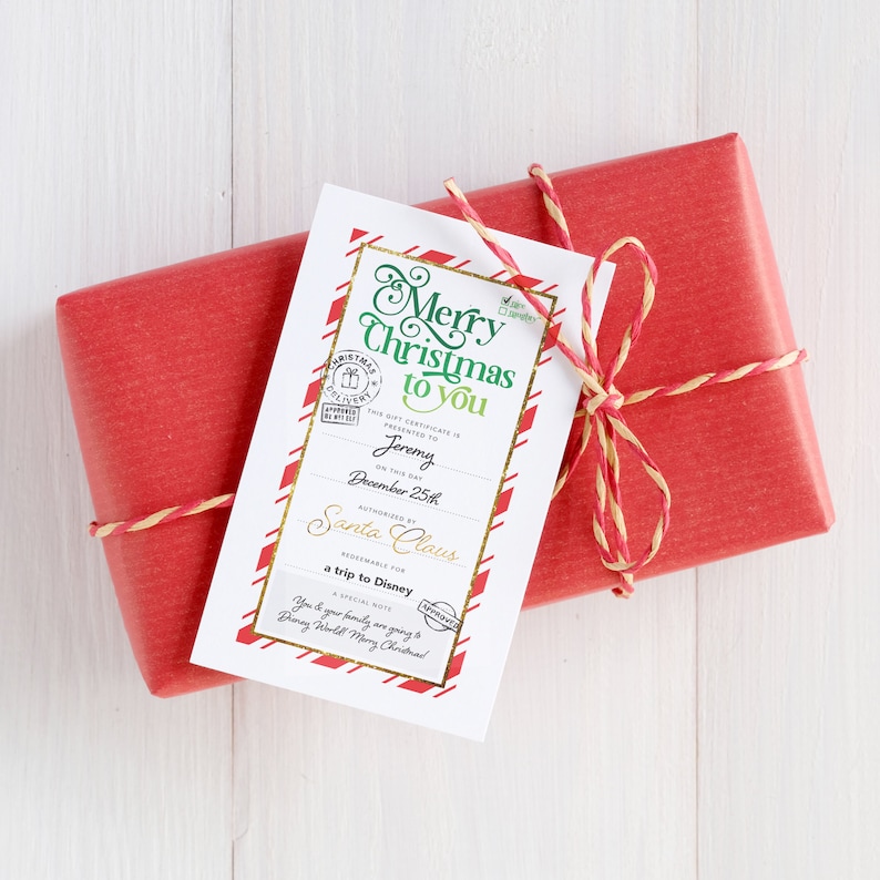 Personalized Christmas Gift Certificate, Christmas Gift Voucher, Gift ...