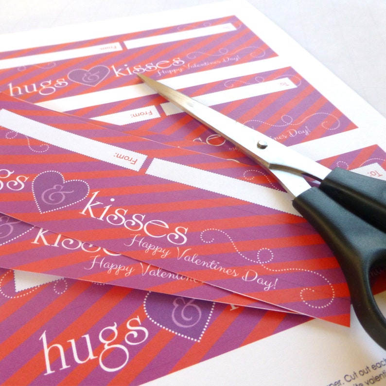 Printable Valentines Hershey Kisses Stickers Treat Bag | Etsy