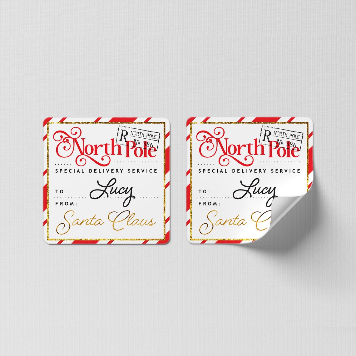 Personalized Santa Tags, Santa Gift Tag Stickers, North Pole Delivery ...