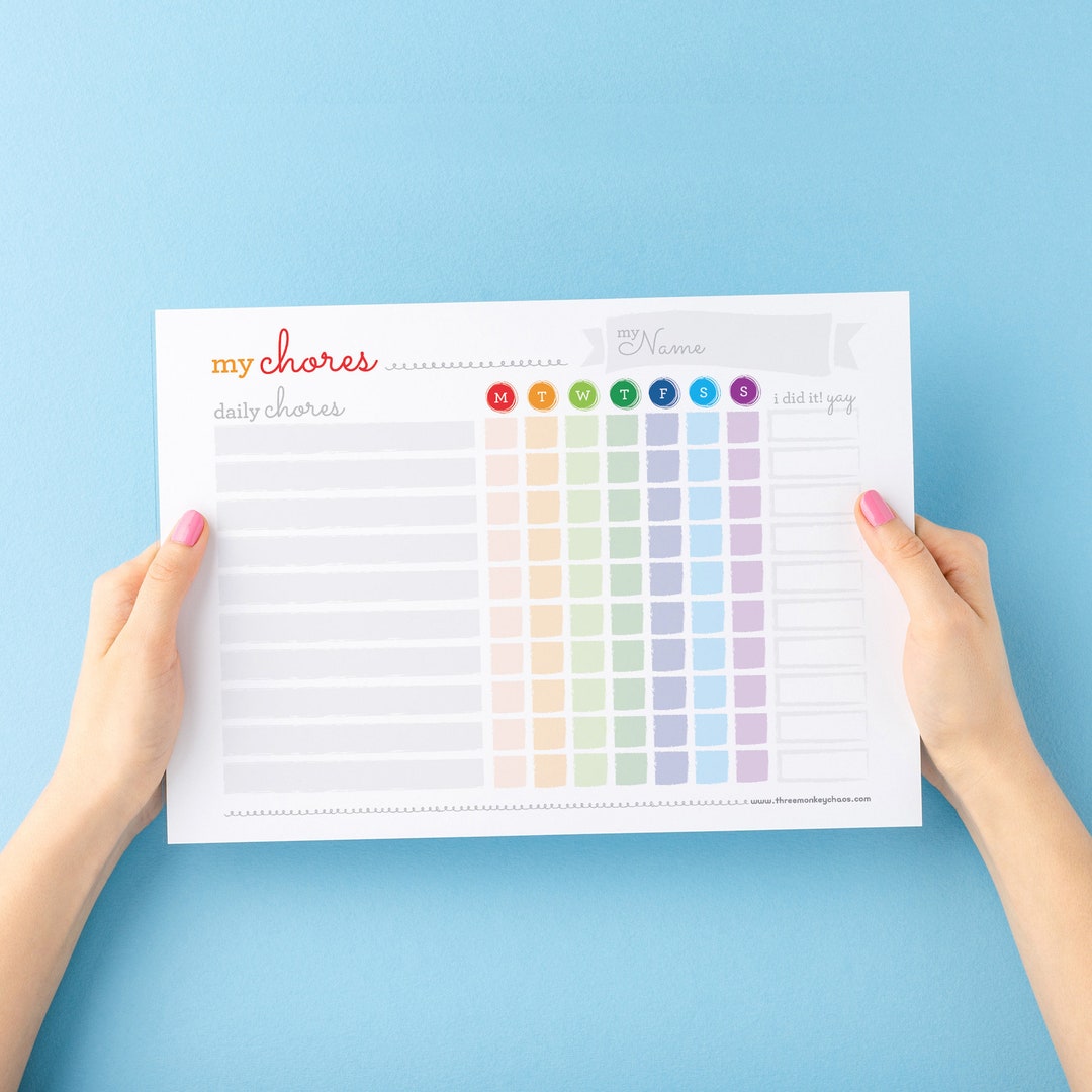 My Chores - Rainbow | Printable Chore Chart, Jobs for Kids, Behavior ...